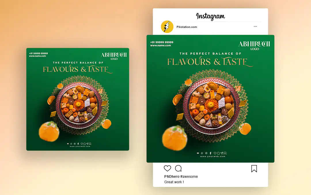 Elegant Sweets Promotional Poster PSD With Collection Of Sweets Design ...