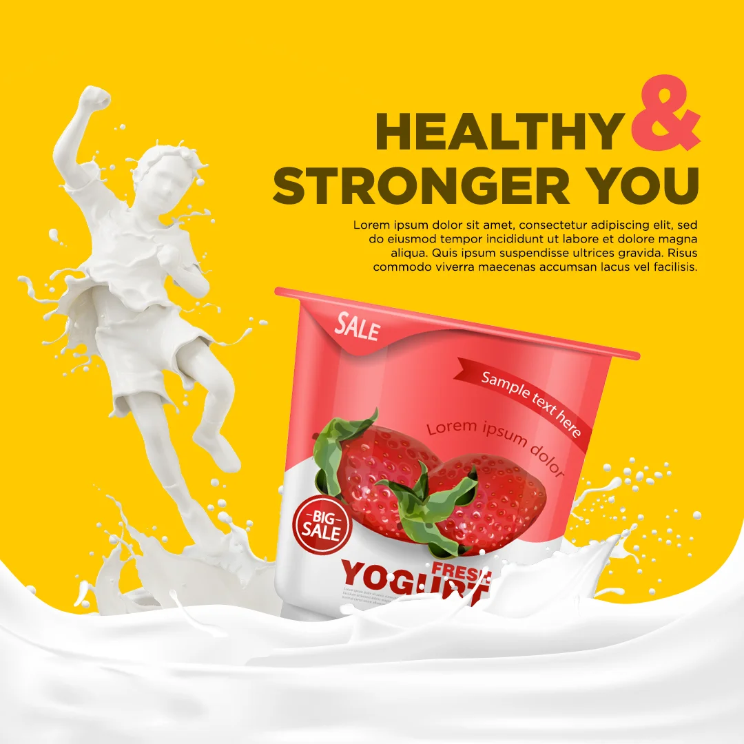 Happy Milk Splash Kid with Dairy Product PSD – Joyful Milk Liquid Art ...