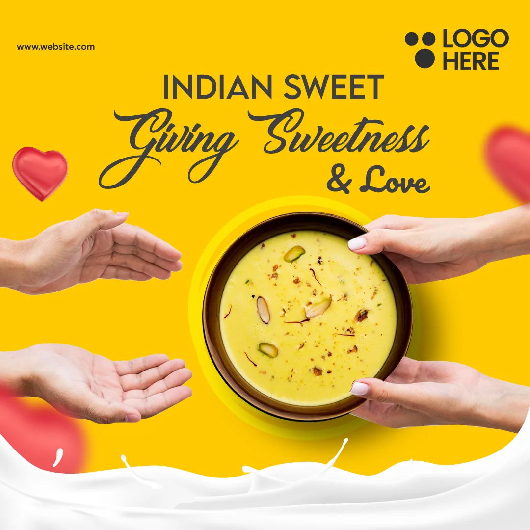 Indian Milk Based Sweet Advertisement PSD Template Spreading Sweetness ...