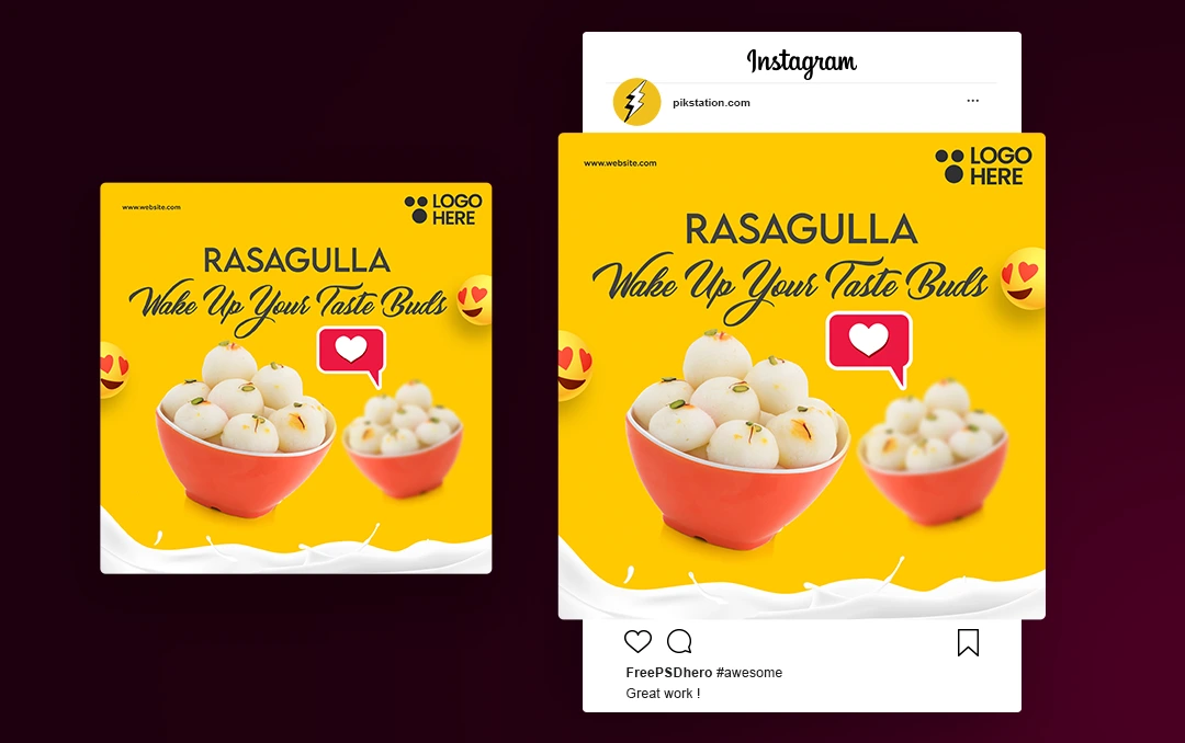Rasgulla Sweets Advertisement Poster Template – Indian Dairy Based ...