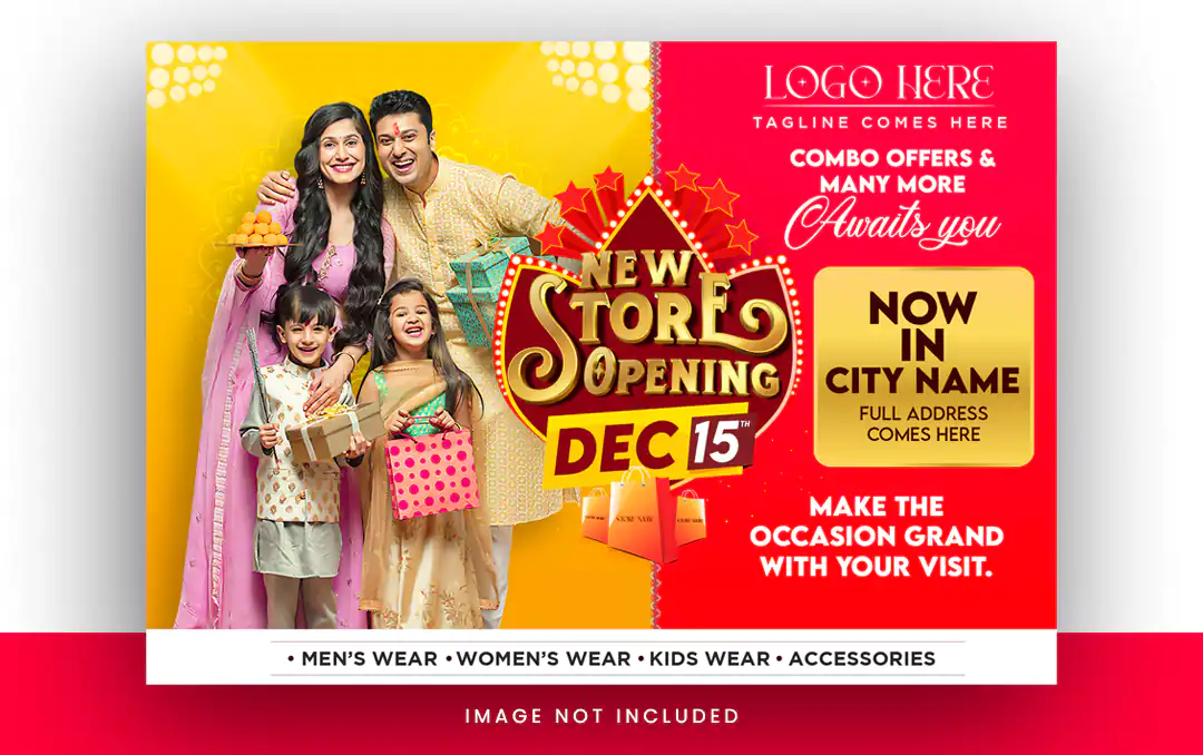 Fashion Store Grand Opening PSD – Men’s, Women’s, Kids Wear – Sale ...