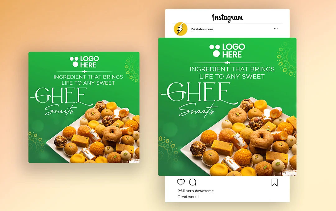 Editable Indian Sweets Promotional Poster Layout PSD – Ghee Mithai ...