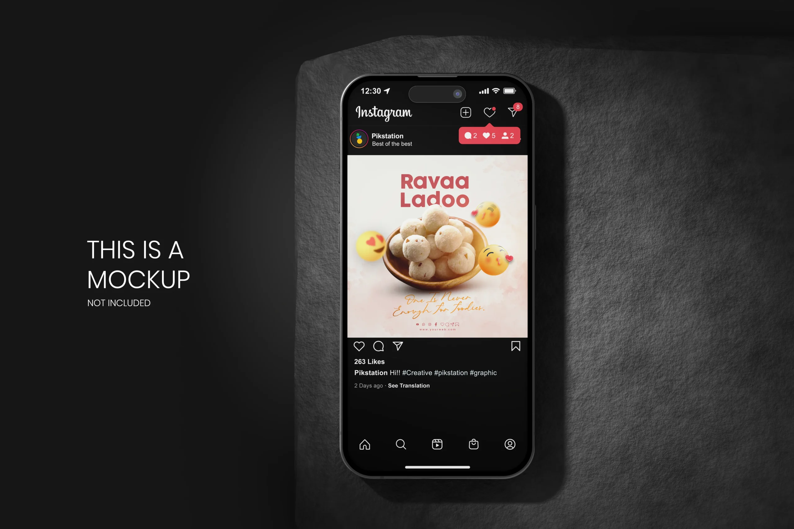 Indian Sweet Promotional Poster PSD With Rava Laddu Design For Food ...