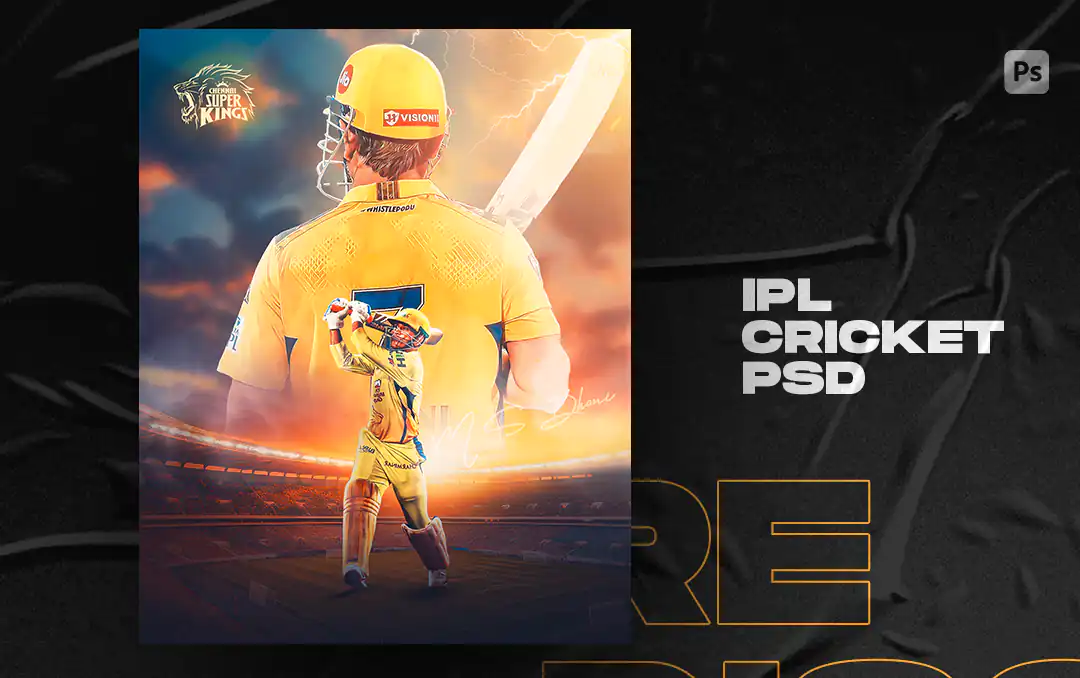 CSK ms Dhoni IPL Cricket flyer social media banner post – Pikstation