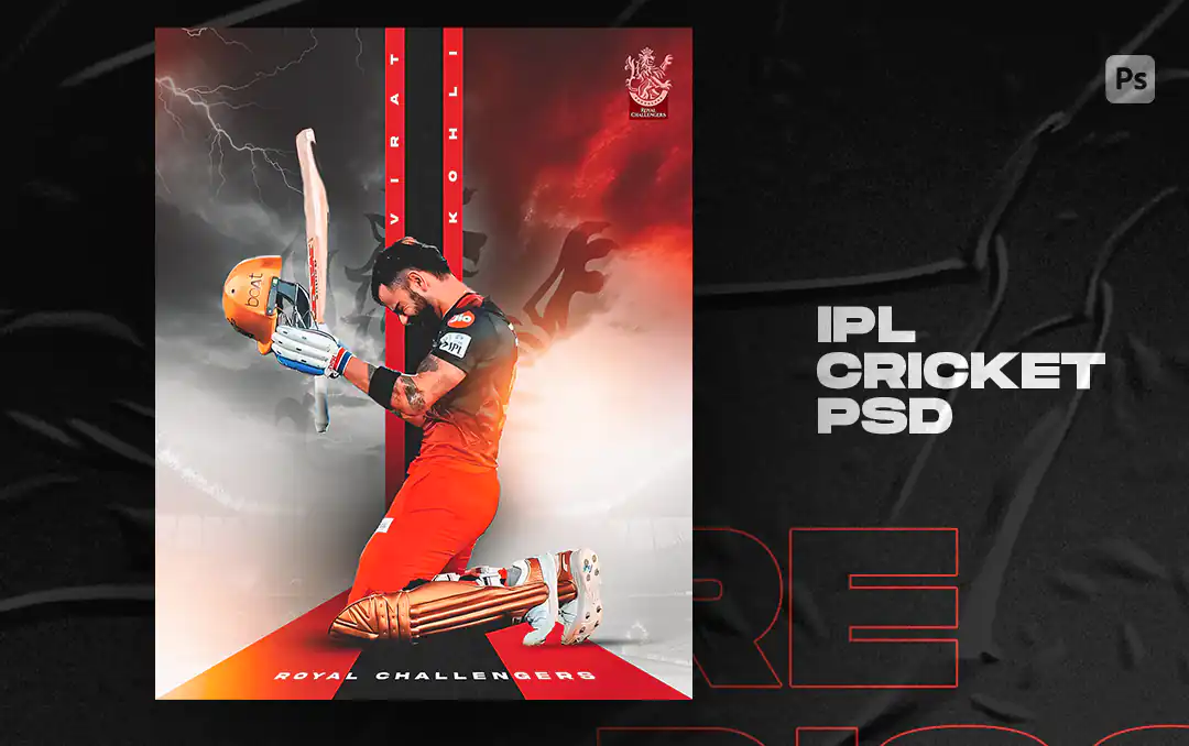 IPL RCB Virat Kohli Cricket flyer social media banner post – Pikstation