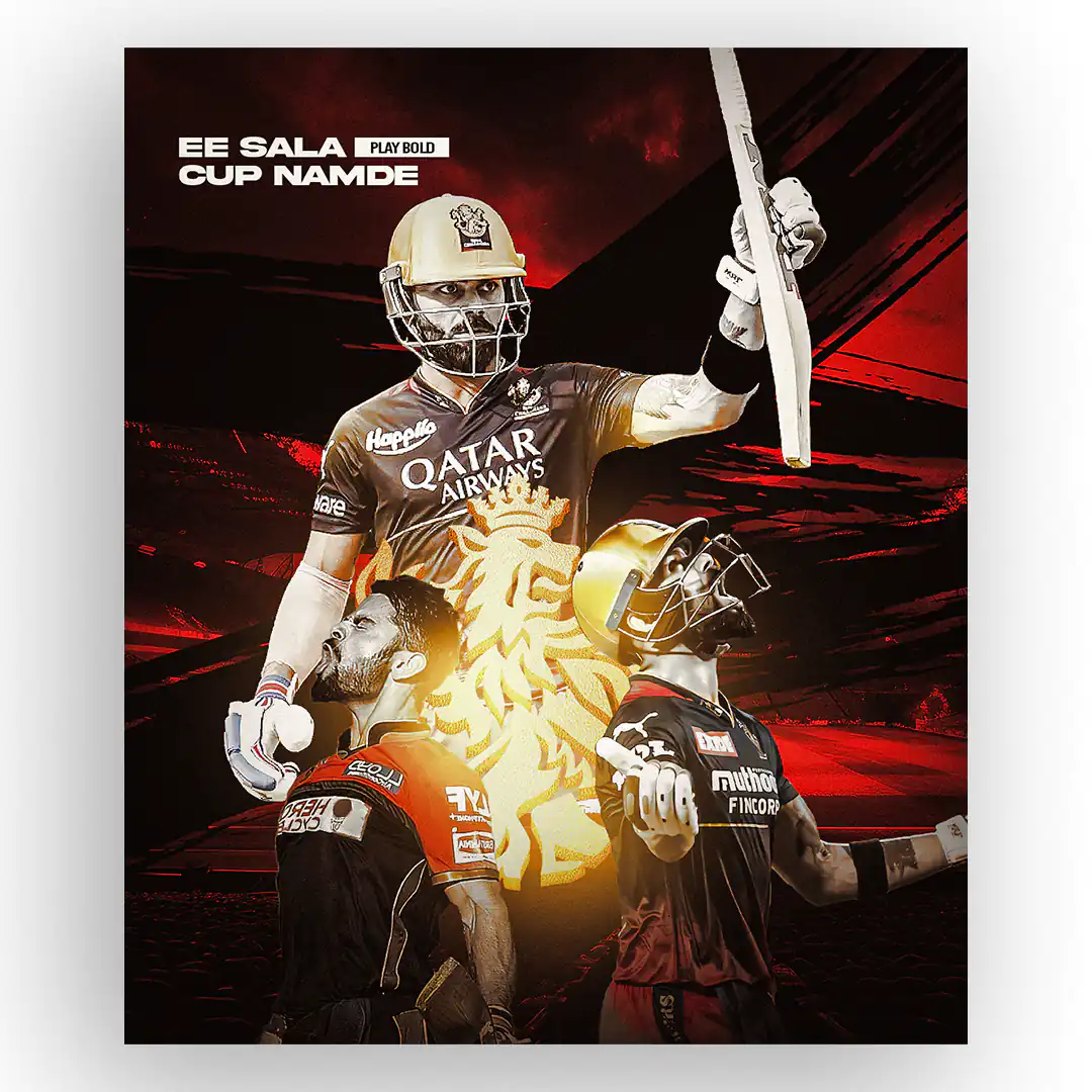 RCB Virat Kohli IPL Cricket flyer social media banner post - Pikstation