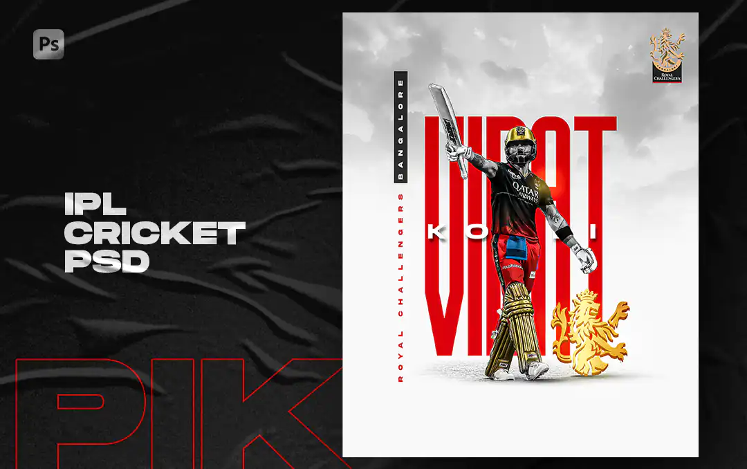 Virat Kohli IPL RCB Cricket flyer social media banner post – Pikstation