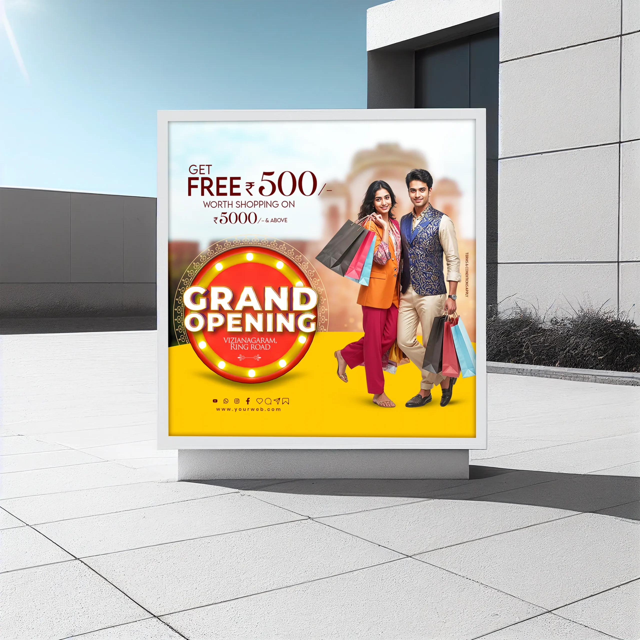 Shopping Mall Grand Opening – Billboard Flyer PSD Template for Family ...