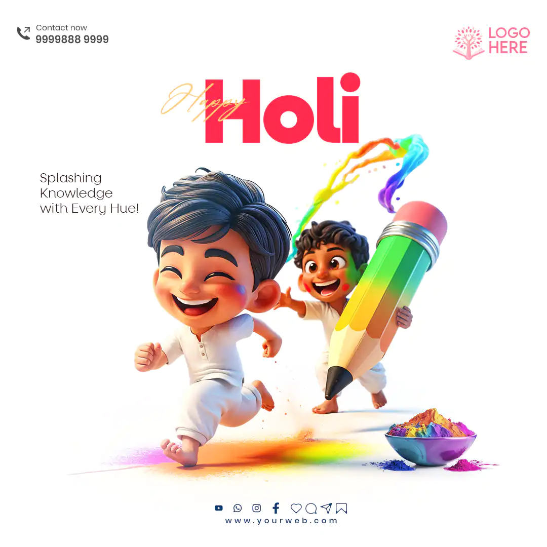 Holi Creative – School Admission Festive Social Media PSD Template ...