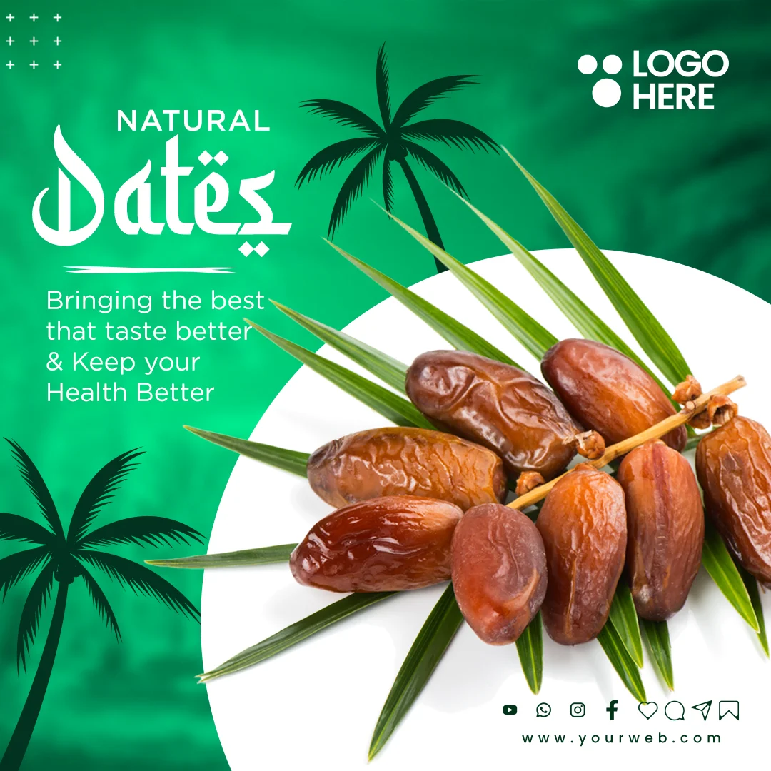 Premium Natural Kalmi Dates Promotional Design PSD Template For Food ...