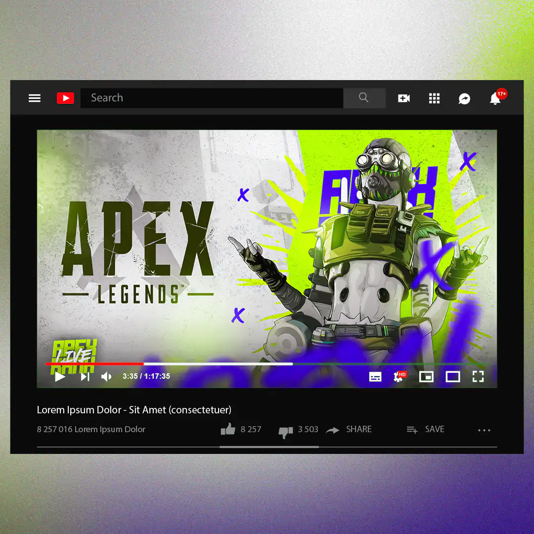 Apex Legends LIVE – High-Octane Ranked Gameplay! Youtube Thumbnail PSD ...