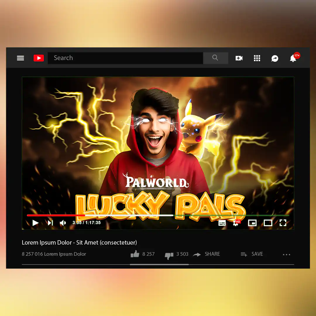 eye catching gaming Youtube Thumnail PSD Template - Pikstation